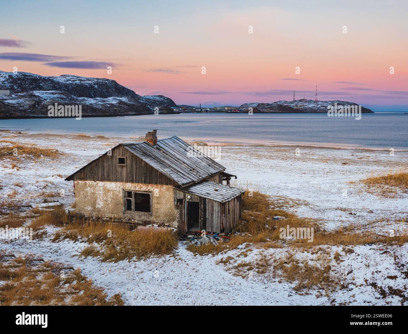 An old house to the attic. Authentic Russian northern village, harsh ...