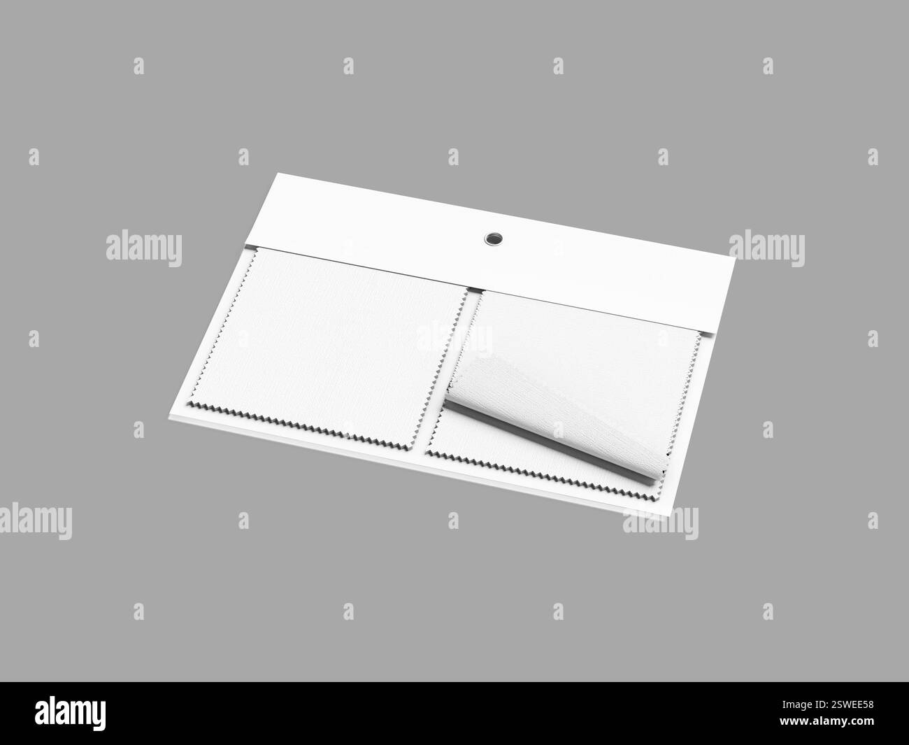 White Blank Fabric Swatches Mockup 3D Rendered in High Angle Shot Stock ...