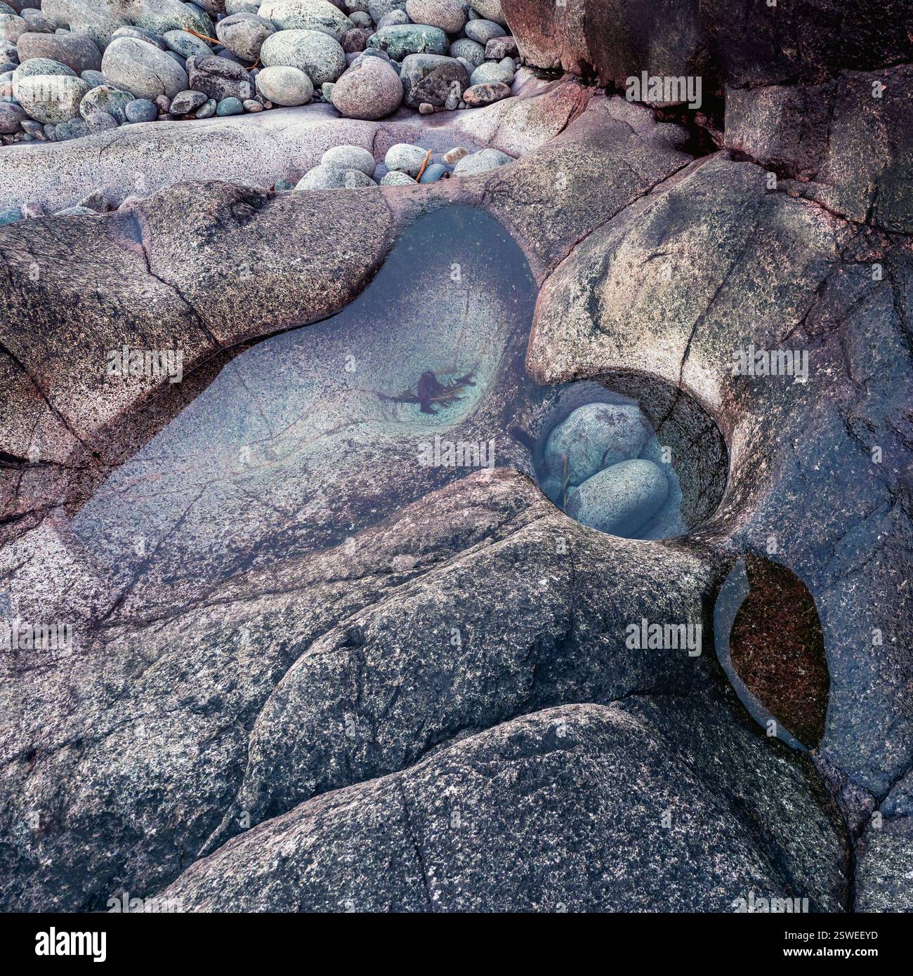 Landscape with unique mountain formation. Fancy stone filled with water ...