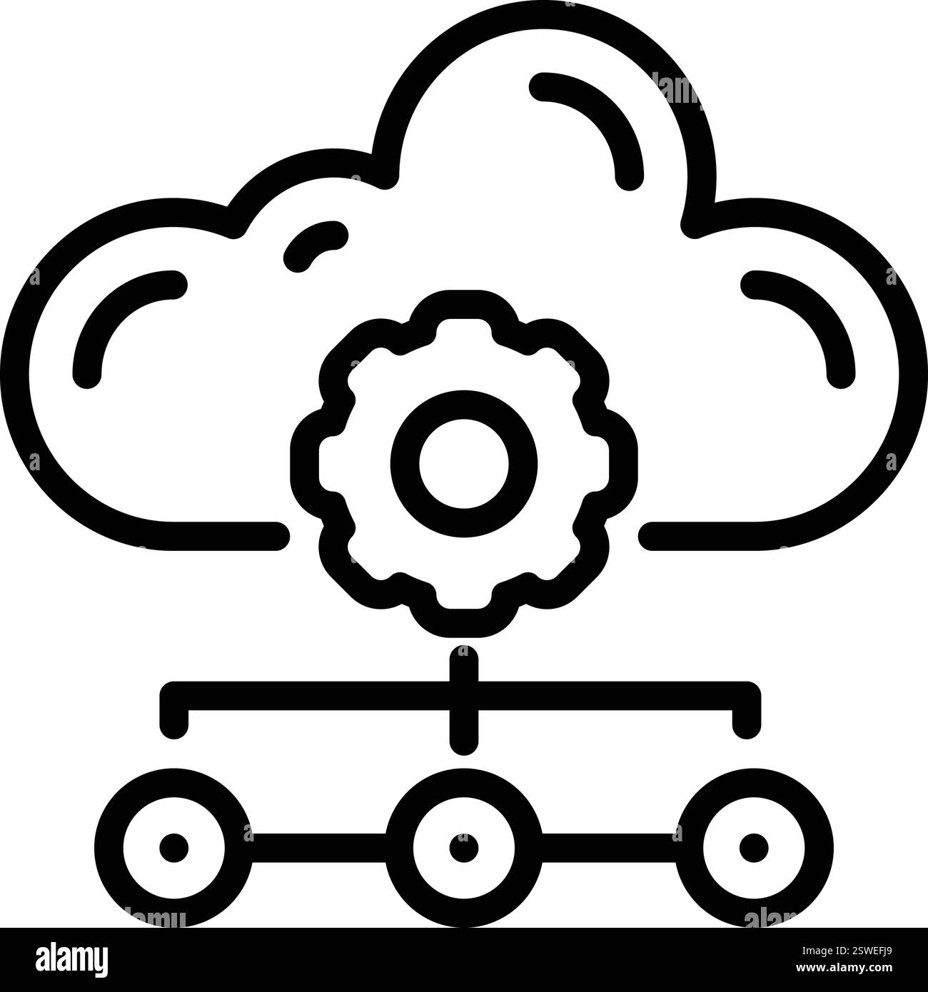 Cloud services vector vectors Black and White Stock Photos & Images - Alamy