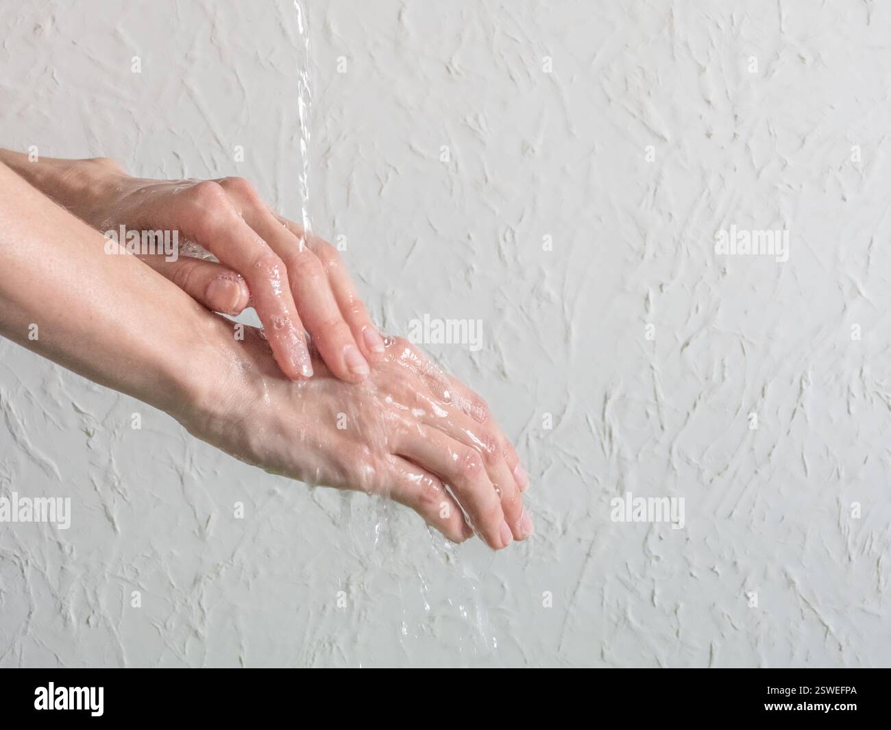Washing hands. Hygiene concept, prevent the spread of germs and ...