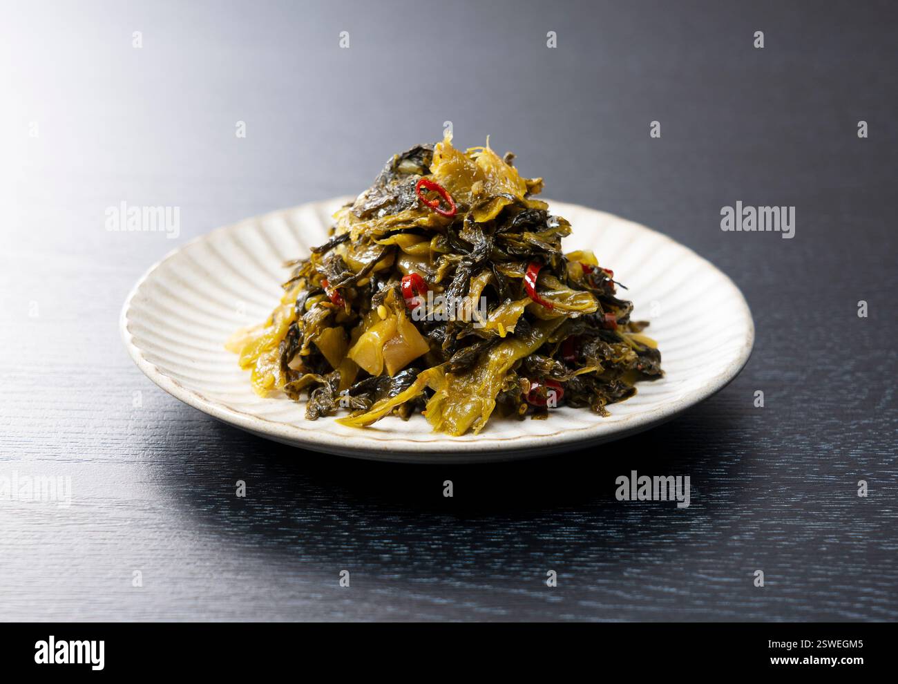 Karashi Takana on a Black Background – A Japanese-Style Pickle Made ...