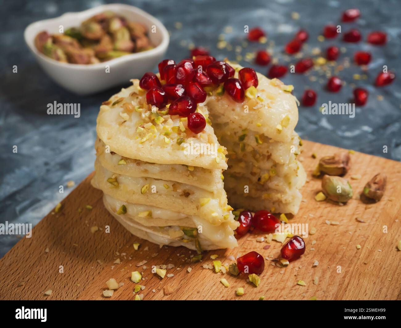 Moroccan Pancake Layer Cake - Baghrir Cake Stock Photo - Alamy