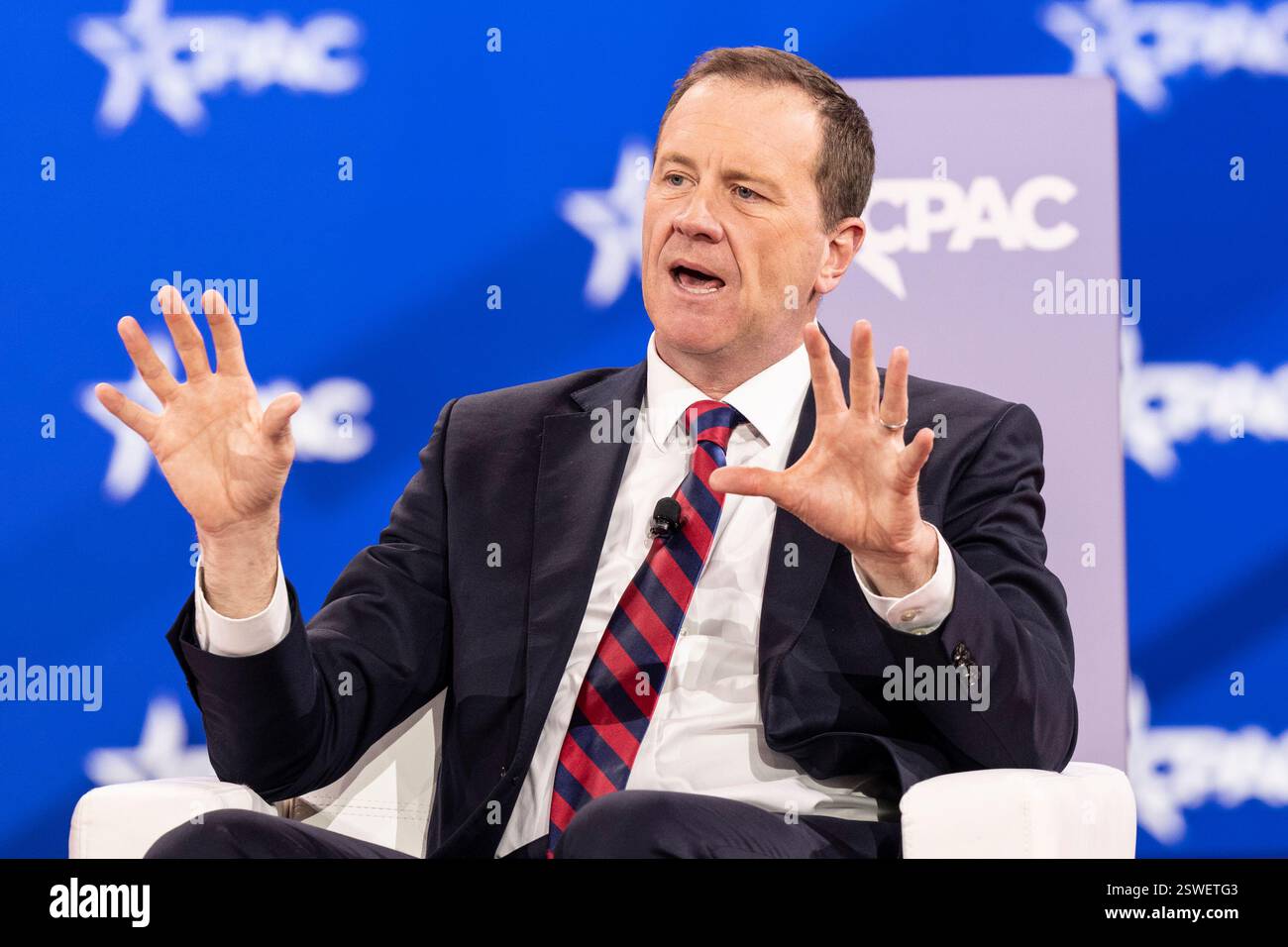 National Harbor, USA. 20th Feb, 2025. Senator Eric Schmitt of Missouri ...