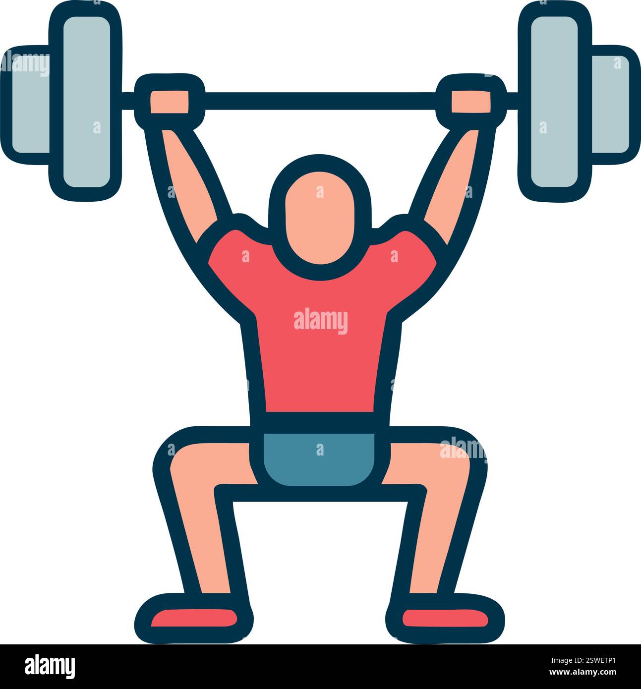 calisthenics man barbell squat lift icon Stock Vector Image & Art - Alamy