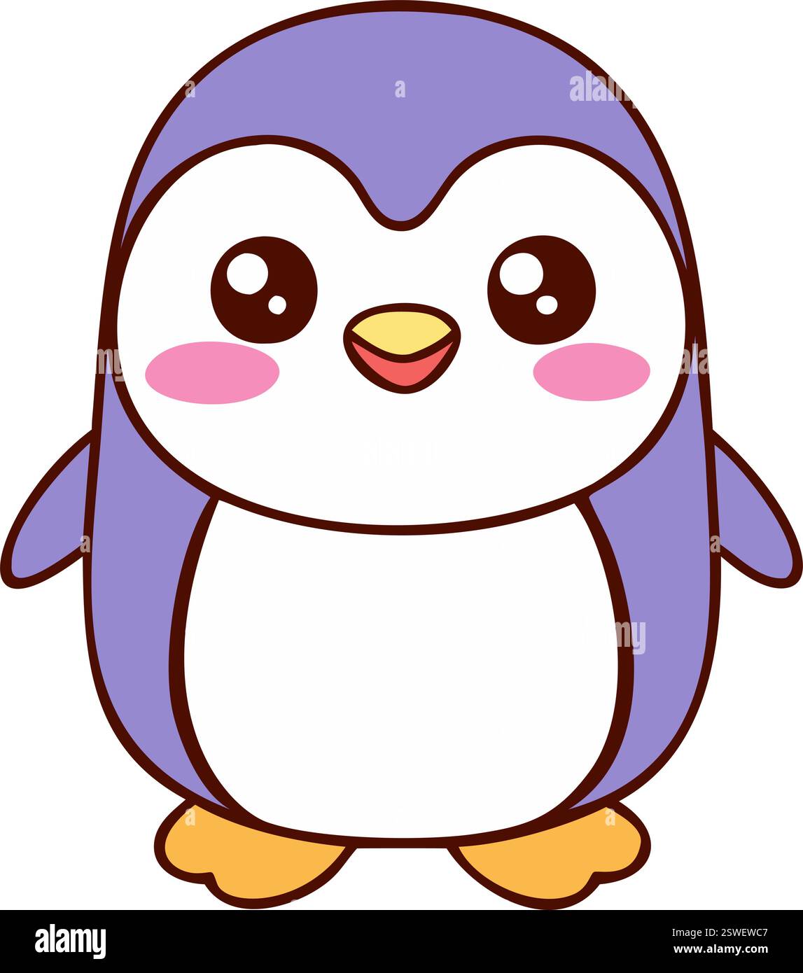 Kawaii Penguin Smiling Cute Cartoon Stock Vector Image & Art - Alamy