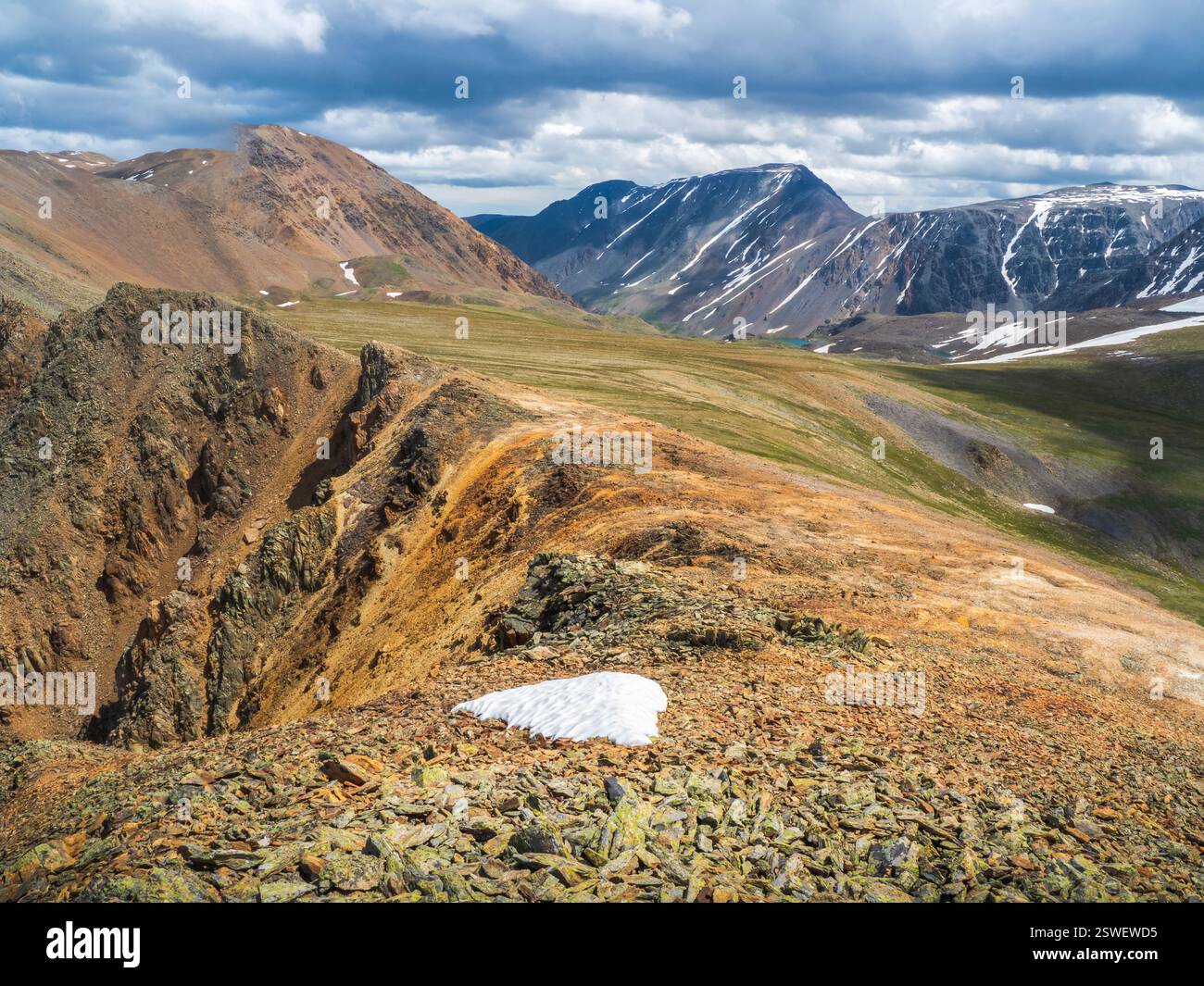 Beautiful mountain landscape with red rounded rocks. Big rock formation ...