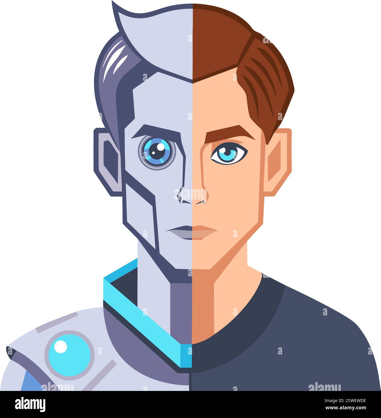 Half robot human Cut Out Stock Images & Pictures - Alamy