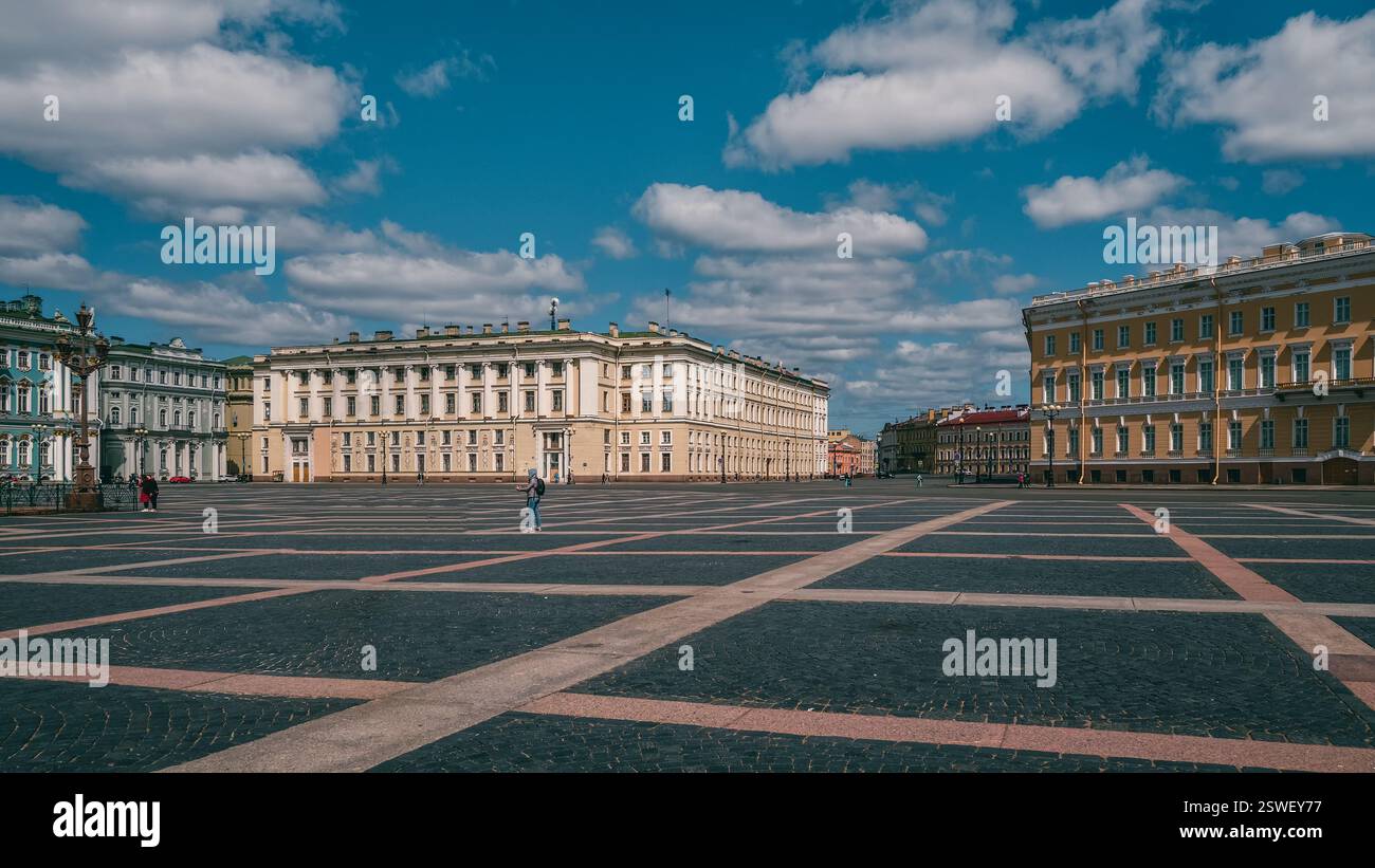 An empty city without tourists. Street of the historical center of St ...