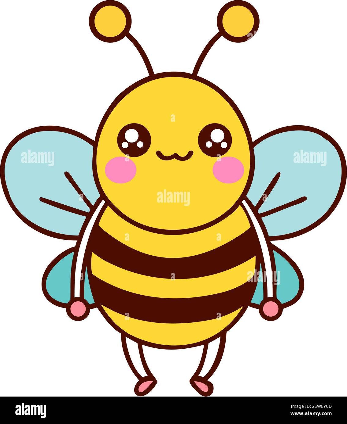 Kawaii Bee Cute Cartoon Stock Vector Image & Art - Alamy