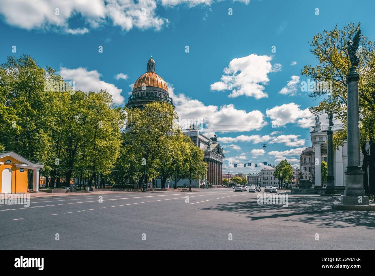 An empty city without people. Street of the historical center of St ...