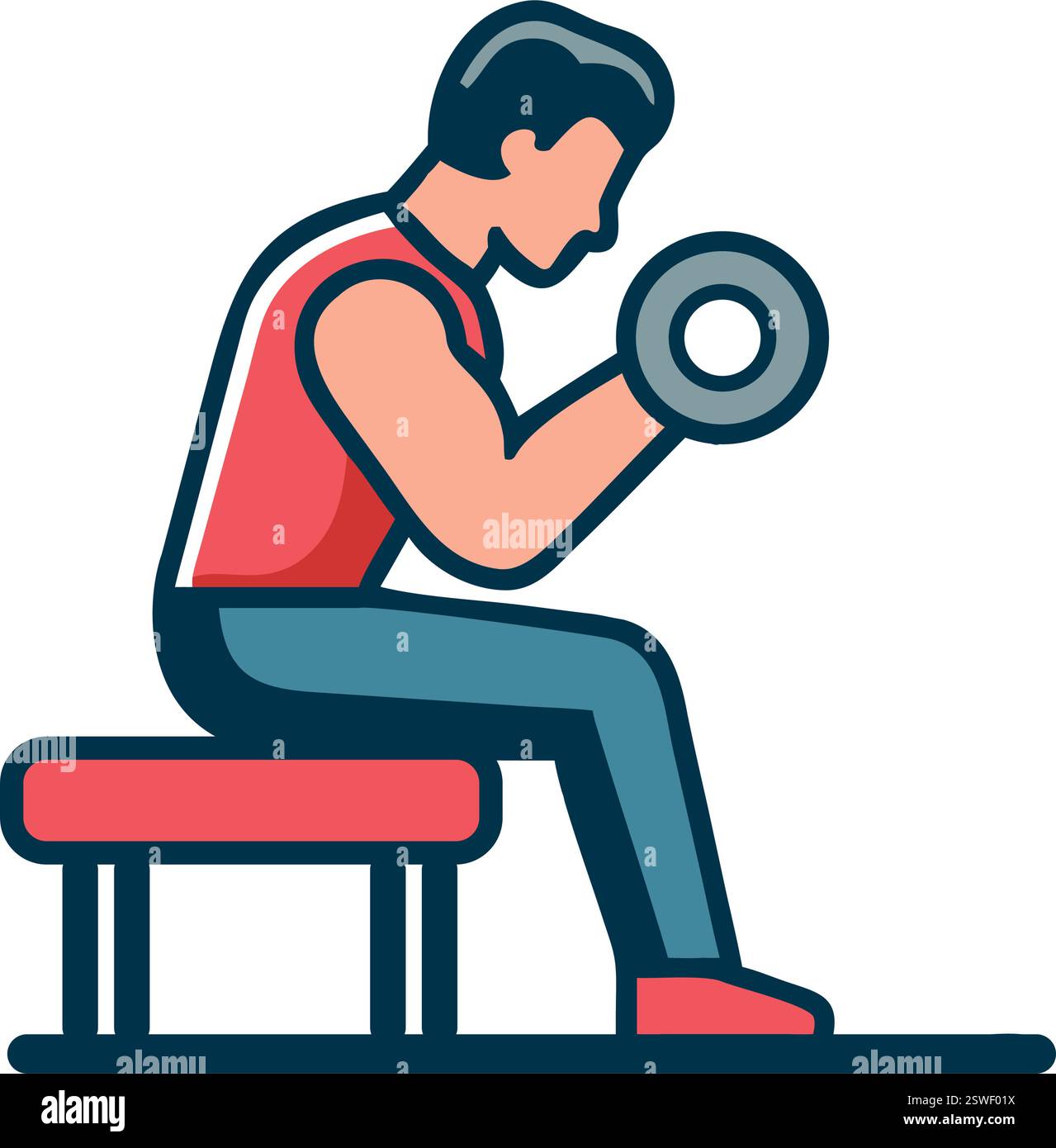 calisthenics male dumbbell workout icon Stock Vector Image & Art - Alamy