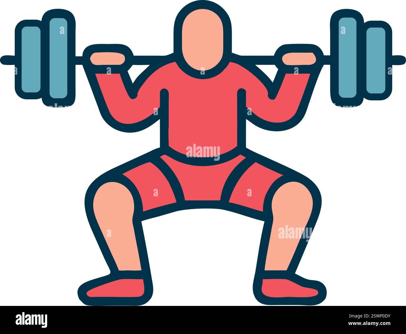 calisthenics man barbell squat icon Stock Vector Image & Art - Alamy