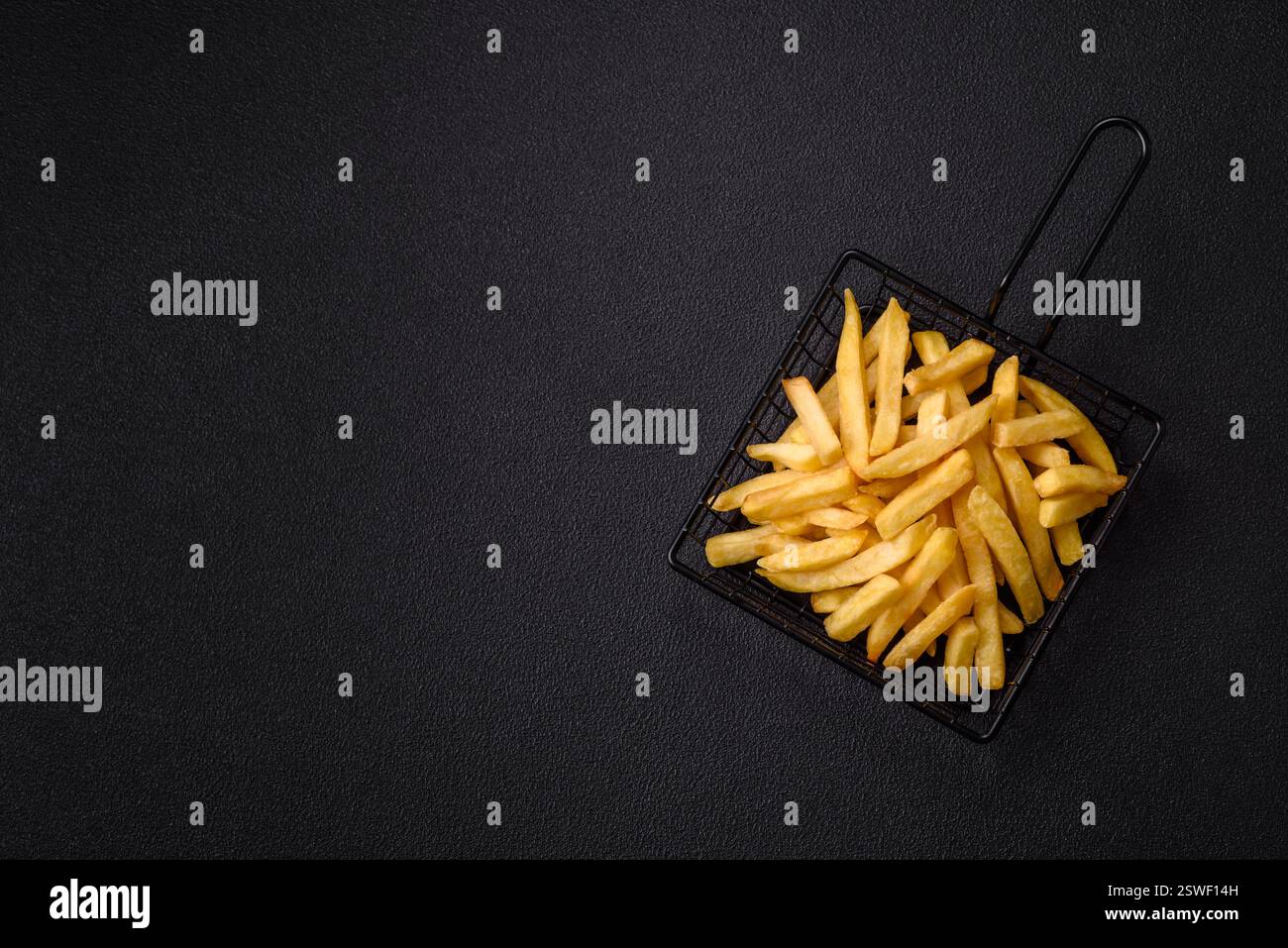 Delicious crispy French fries with salt and spices Stock Photo - Alamy