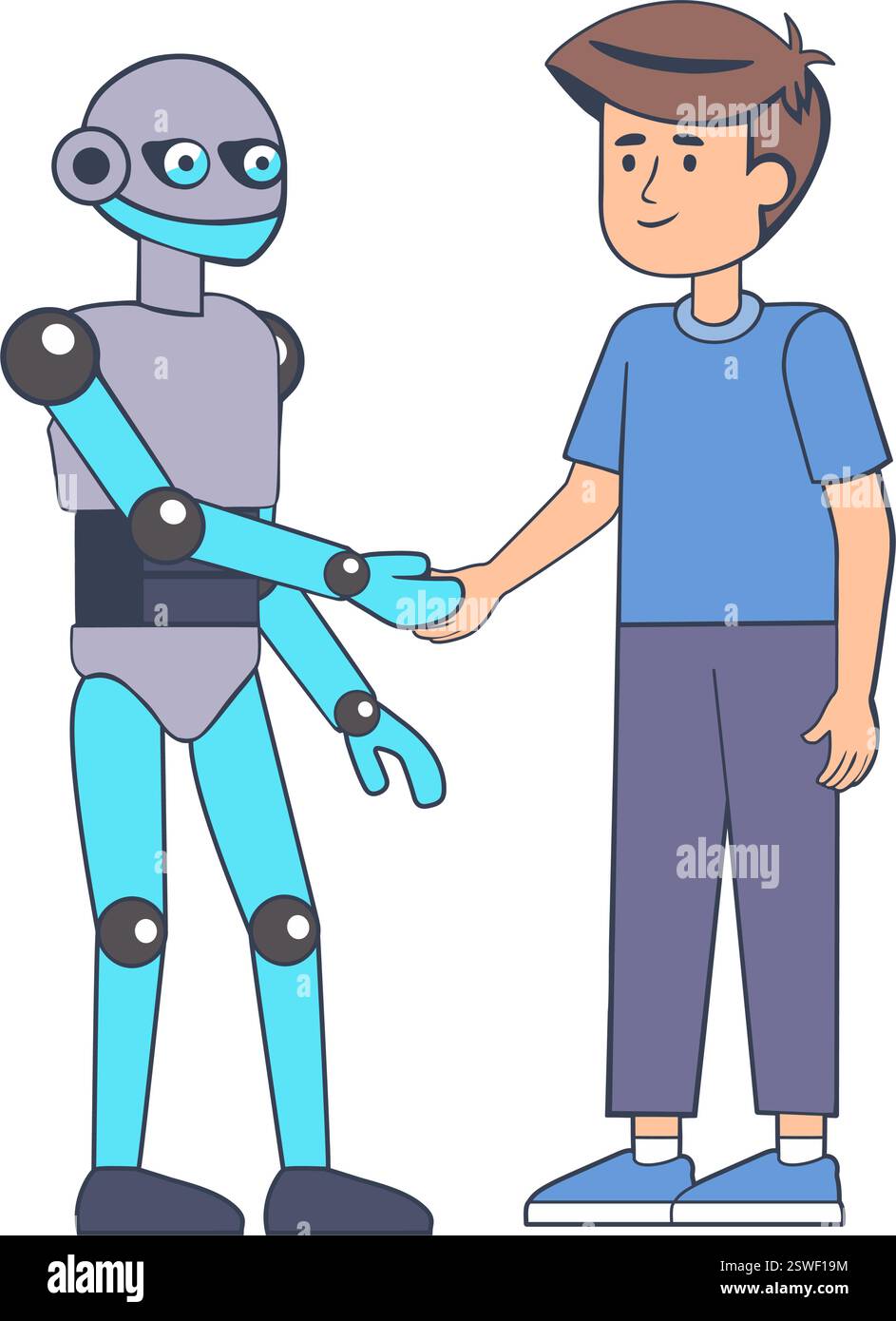 AI and Human Collaboration Stock Vector Image & Art - Alamy