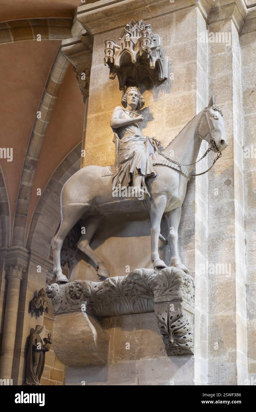 The Bamberg Horseman, equestrian statue in Bamberg Cathedral, Bavaria ...