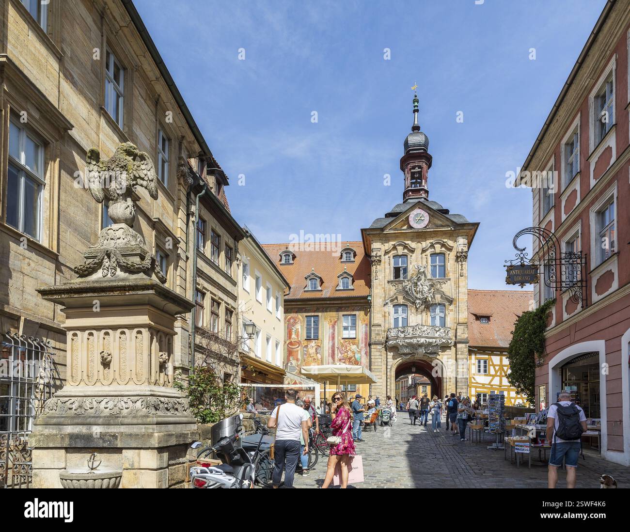 Old Town Hall across the Upper Bridge, Bamberg, Bavaria, Germany ...