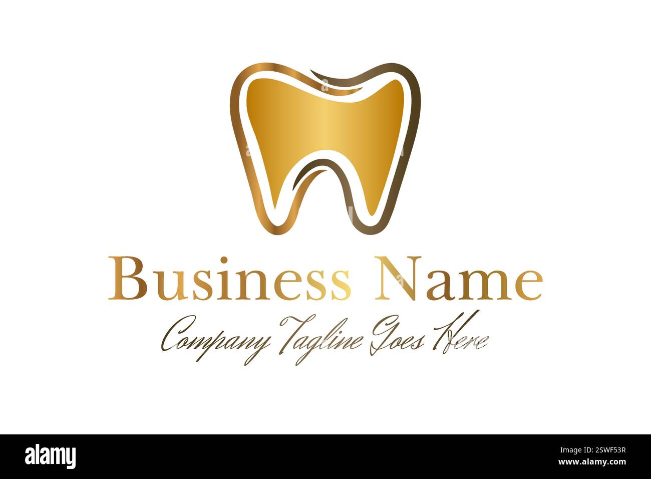 Gold Elegant Dentist or Dentistry Tooth Logo Design Stock Vector Image ...