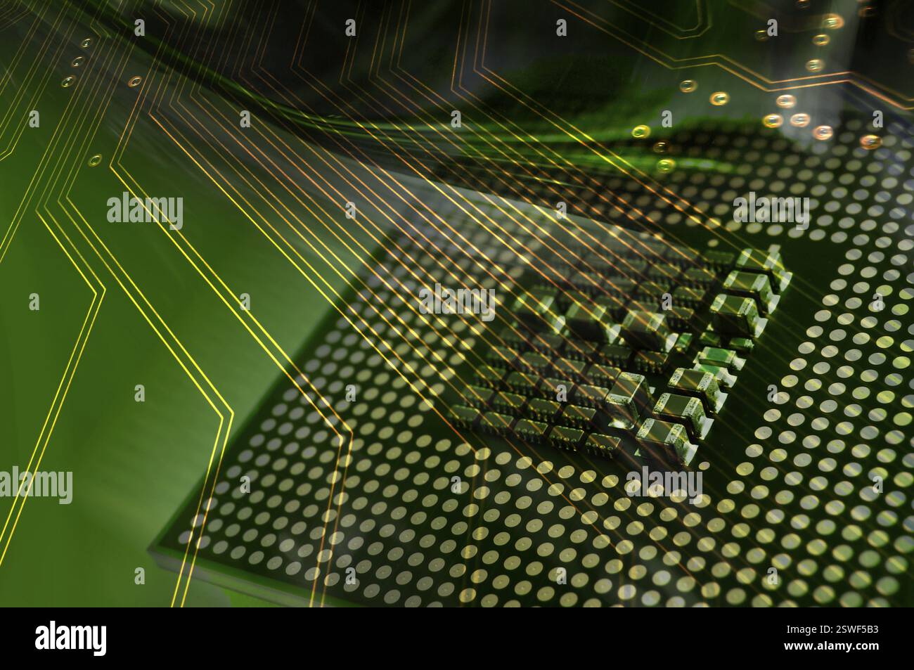 Stock photo illustration of a CPU computer central processor unit circuit board This image has ...