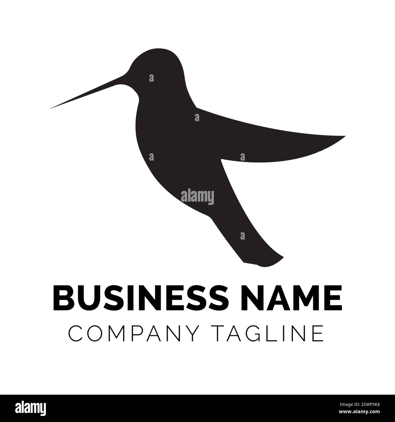 Black Hummingbird Silhouette Logo Stock Vector Image & Art - Alamy