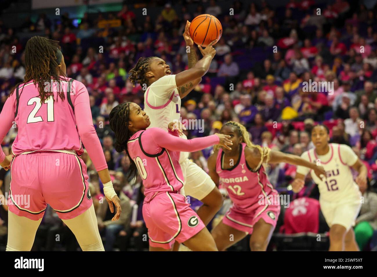 Baton Rouge, United States. 20th Feb, 2025. LSU Lady Tigers guard ...