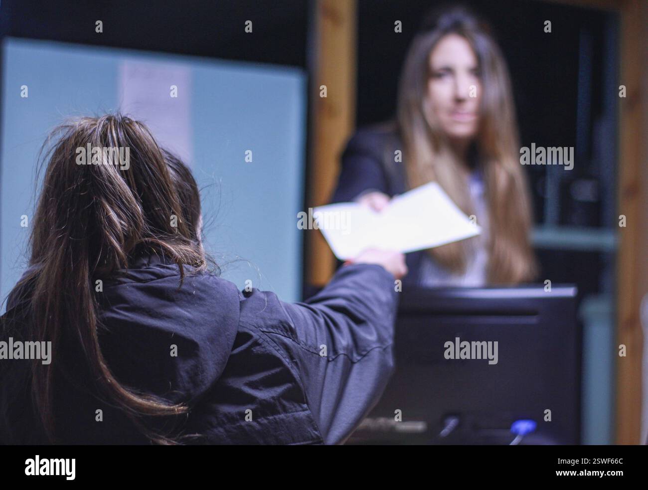 Client and boss meeting in an office asking for a quotation Stock Photo ...