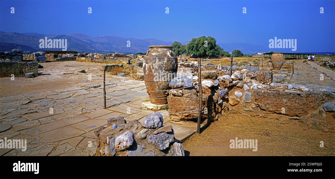 Pithoi in the palace, excavations, Mitla, Crete, Greece, Europe Stock ...
