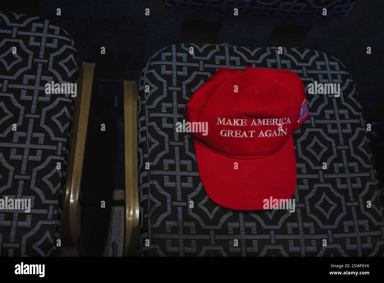 Washington Dc, USA. 20th Jan, 2025. An attendee saves their seat with a ...