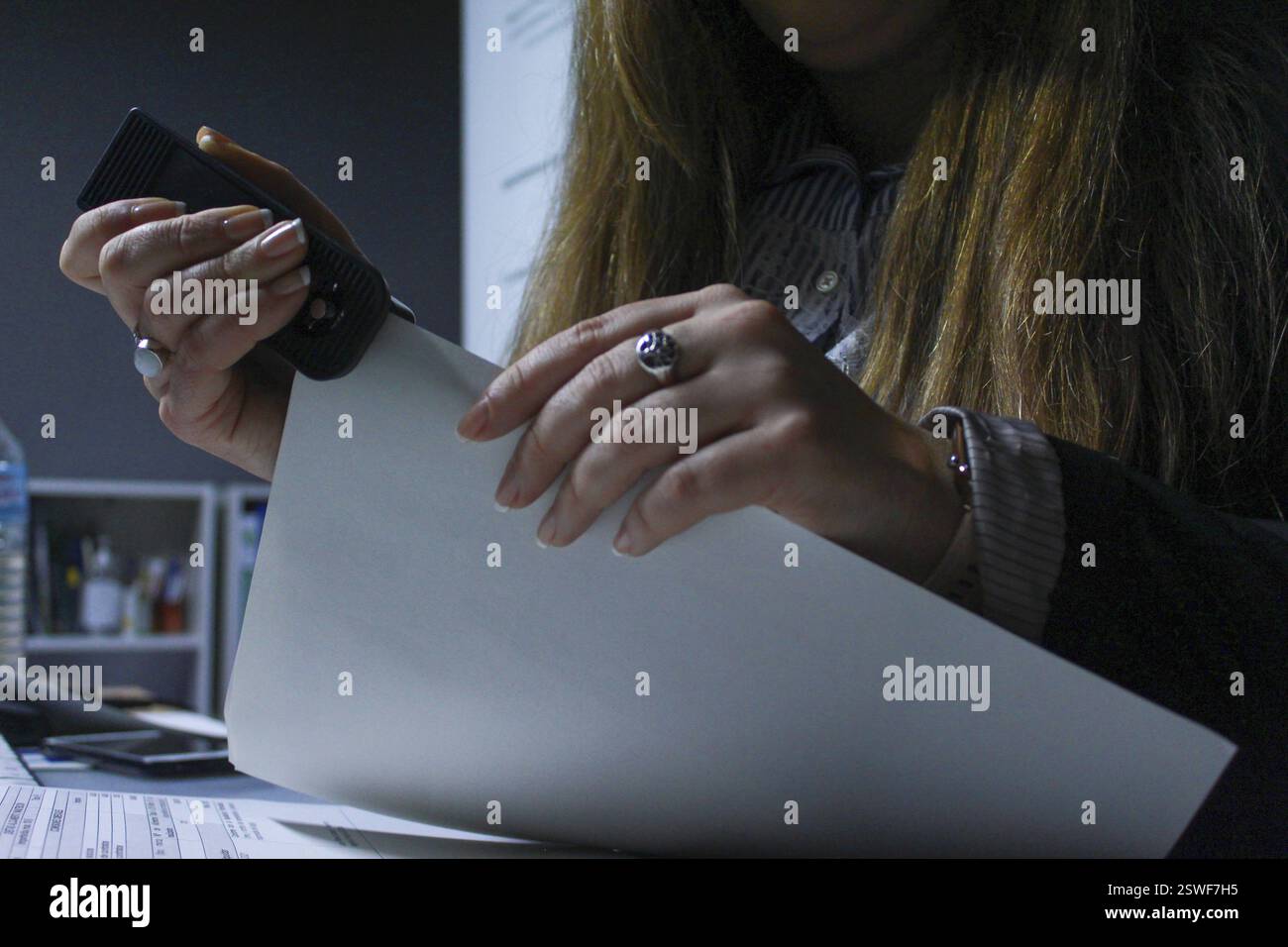 Details of the office work of a businesswoman at work Stock Photo - Alamy