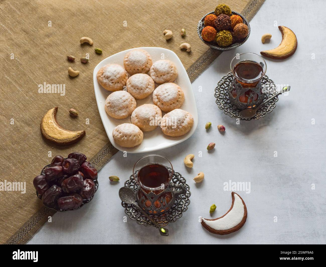 Eid muslim sweet kahk. Arabian Sweets for Ramadan and EId Stock Photo ...
