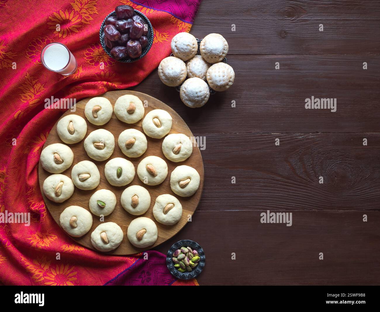 Ghorayeba sweets. Eid eats. Cookies of El Fitr Islamic Feast. Ramadan ...