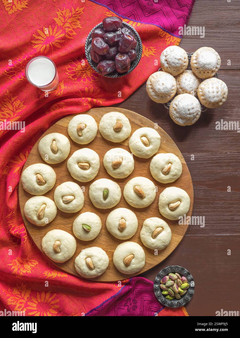 Peda (Indian sweet), Milk Fudge in a wooden table. Eid and Ramadan ...