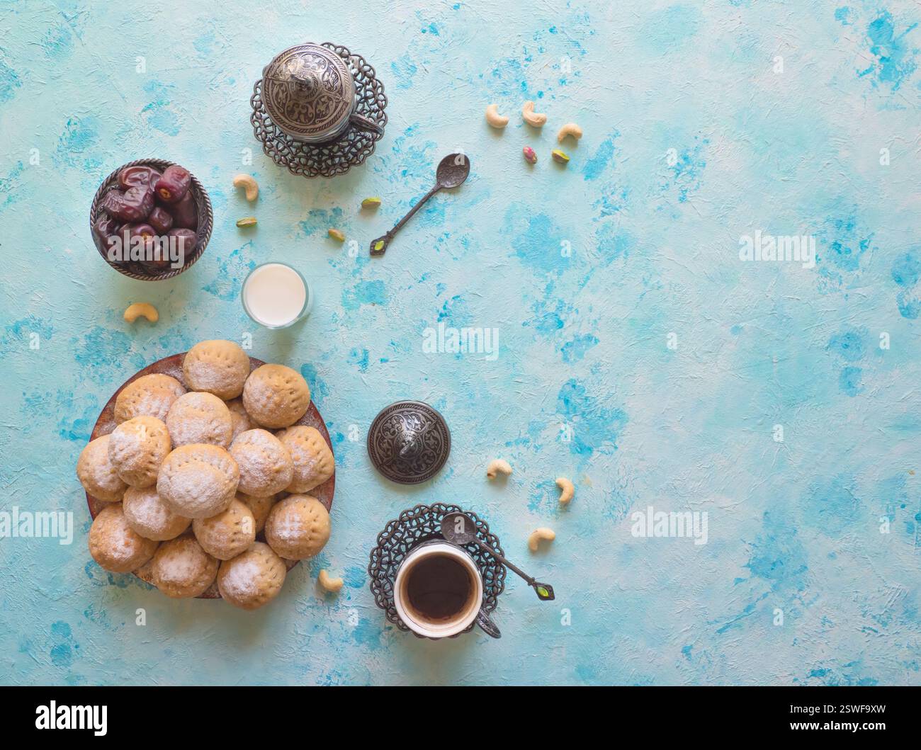 Ramadan sweets background. Cookies of El Fitr Islamic Feast. Egyptian ...