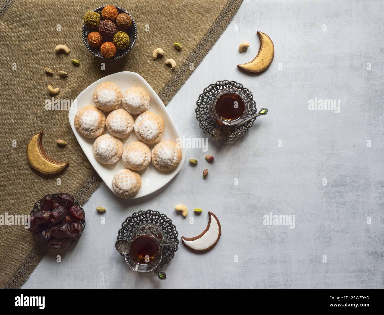 Cookies of El Fitr Islamic Feast. Ramadan sweets. Egyptian cookies Kahk ...