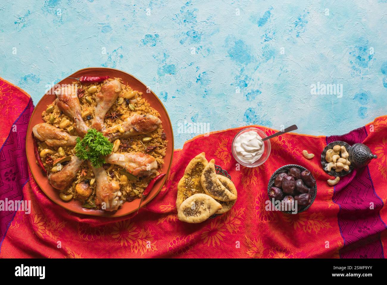 Qatari Chicken Majboos - national dish of Bahrain and Qatar. Arabic ...
