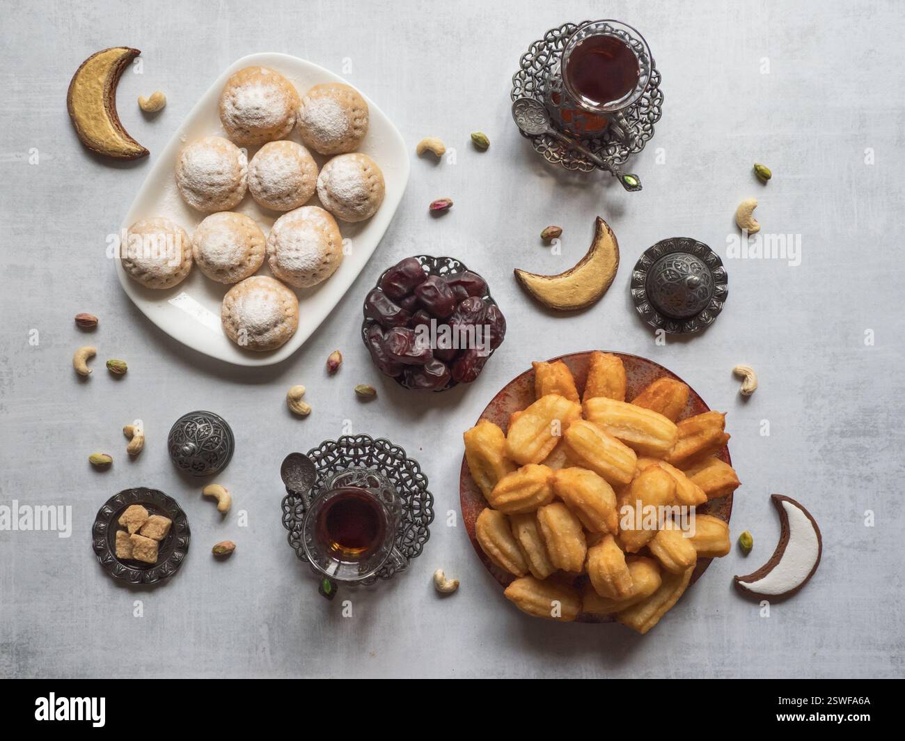 Eid and Ramadan Dates Sweets - Arabian cuisine. Egyptian cookies Kahk ...