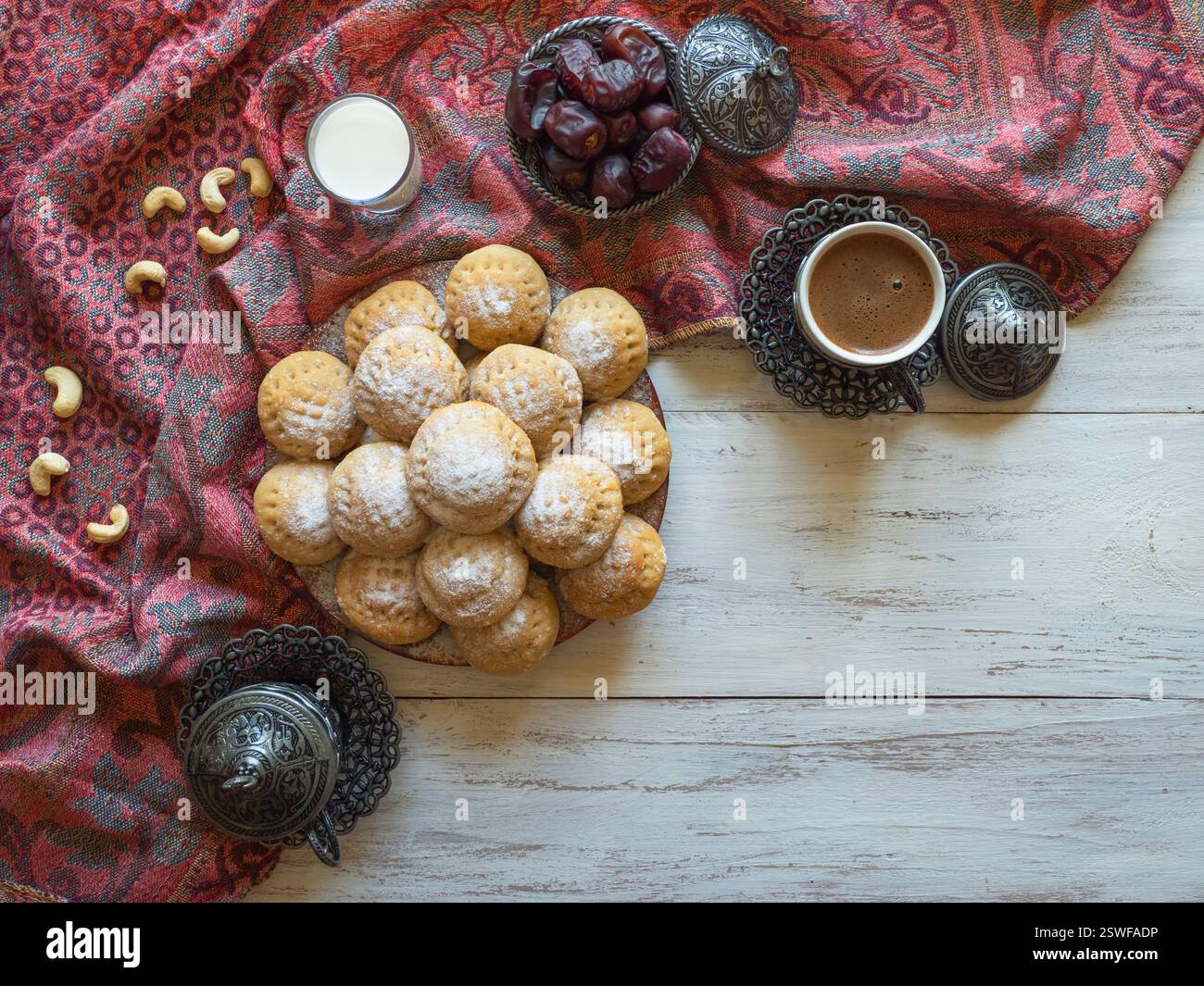 Ramadan sweets background. Cookies of El Fitr Islamic Feast. Egyptian ...