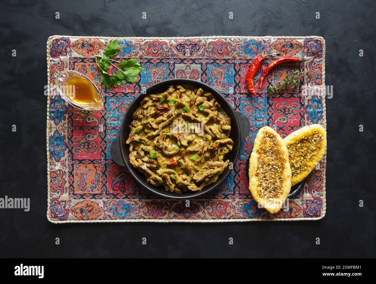 Beef Masala Curry. Kerala style meat curry. Top view Stock Photo - Alamy