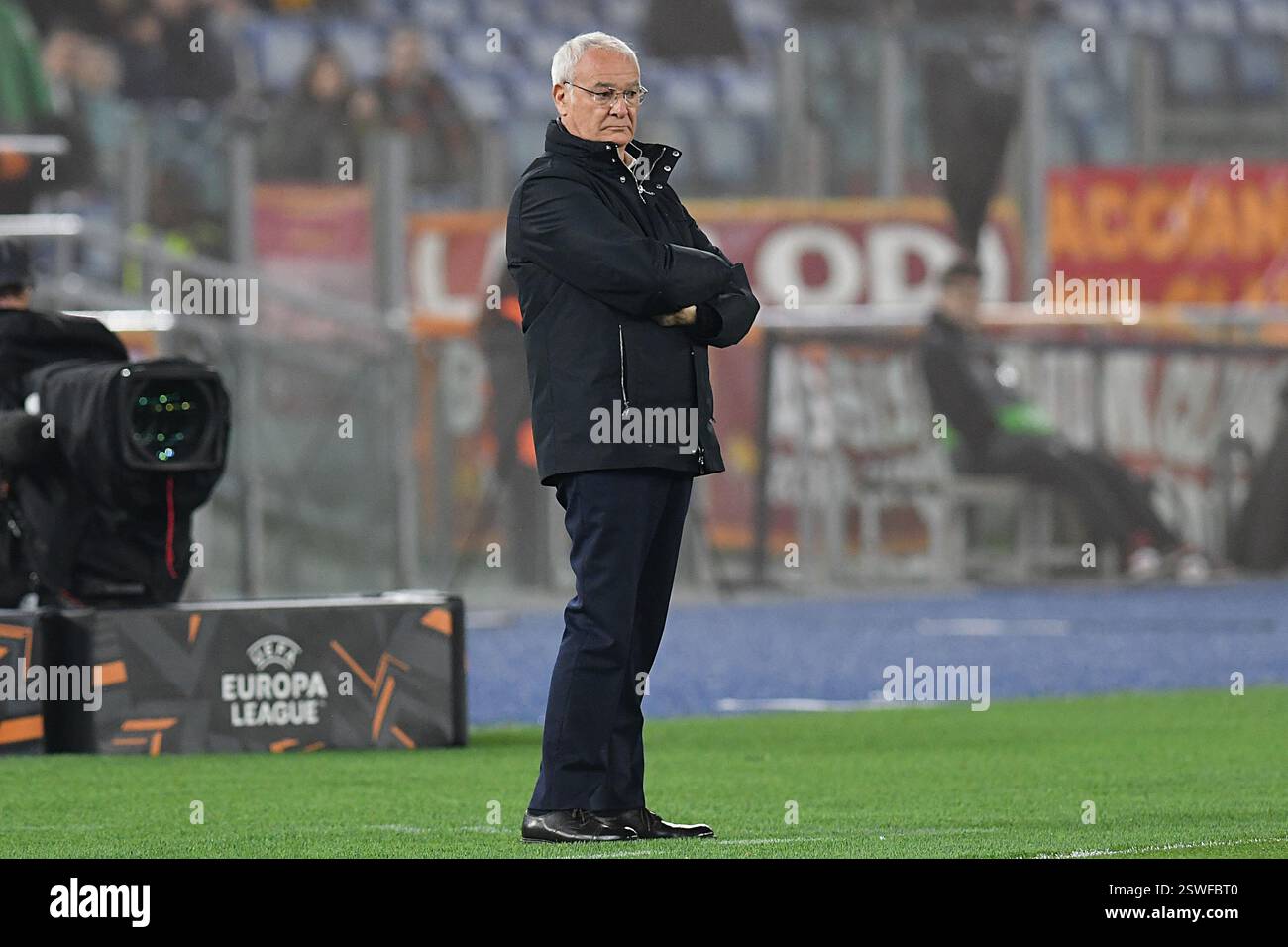 Roma Coach Claudio Ranieri seen during the Europa League Knockout phase ...