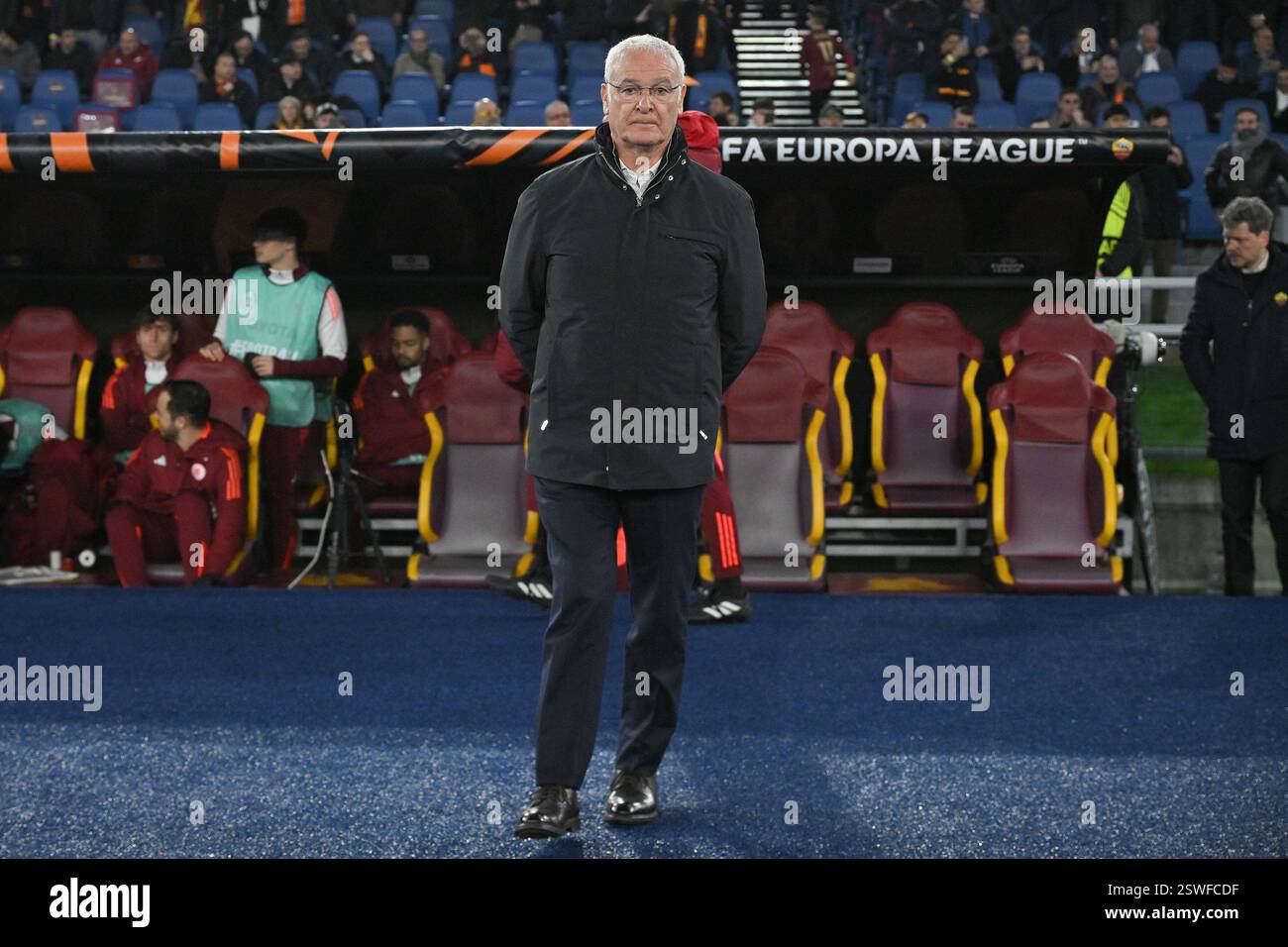 Roma Coach Claudio Ranieri seen during the Europa League Knockout phase ...