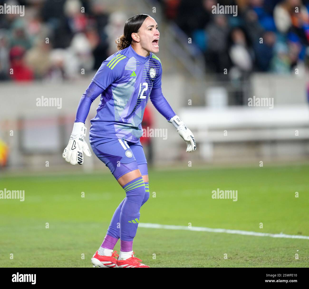 Houston, Texas, USA. 20th Feb, 2025. Colombia goalkeeper KATHERINE ...