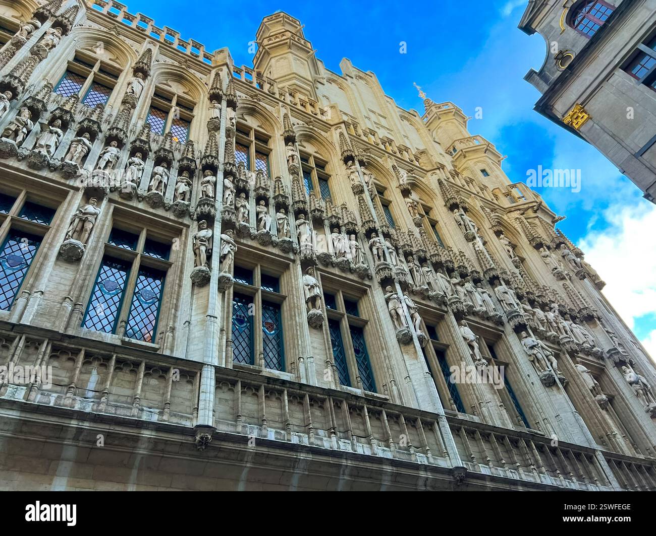 Intricate architectural details of the iconic brussels town hall in ...
