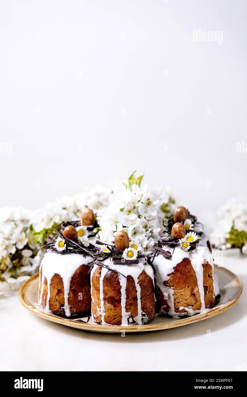Homemade traditionla ortodox Easter cake traditional kulich Stock Photo ...