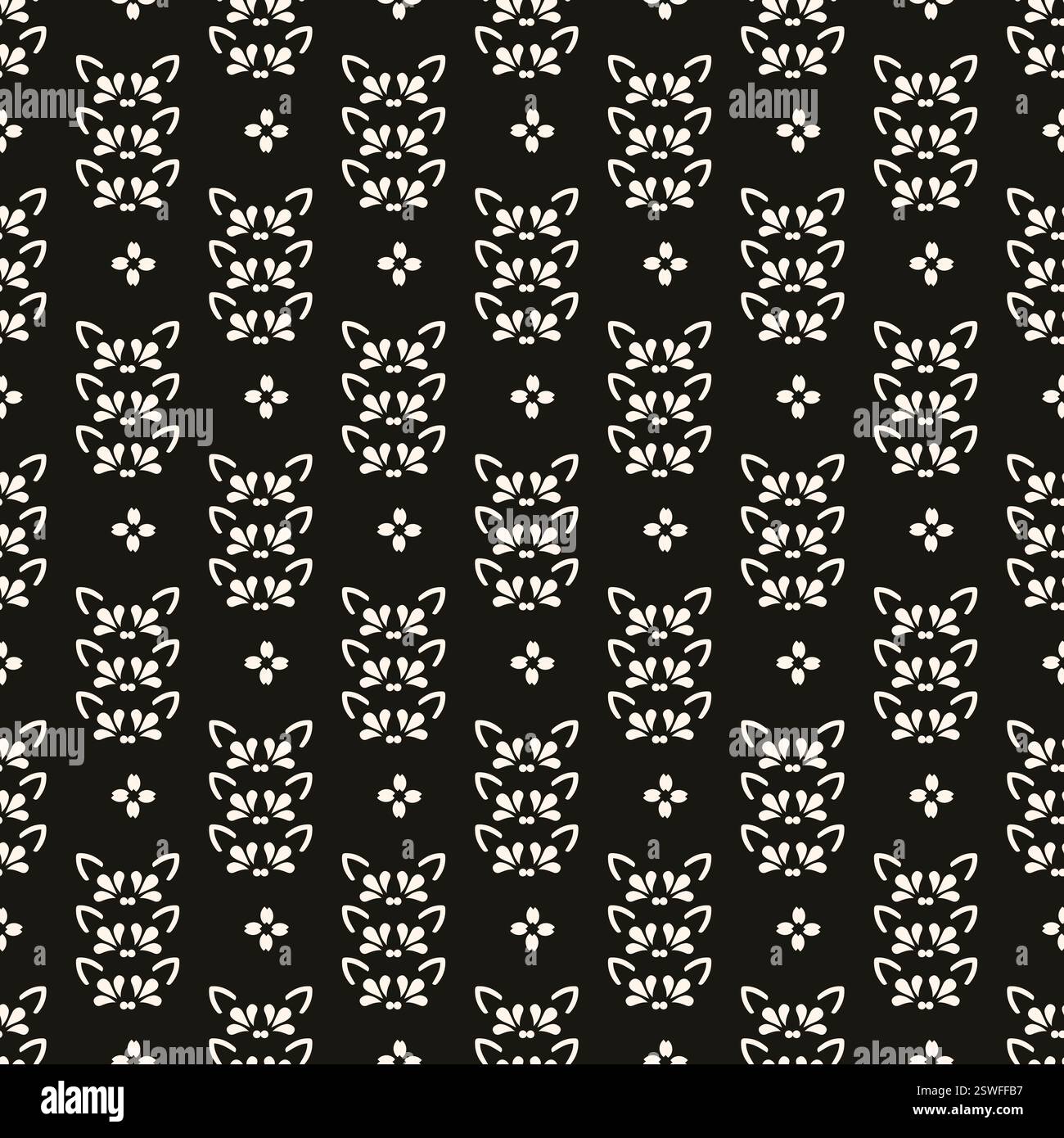 Abstract simple floral gothic style seamless pattern. Elegant minimal ...