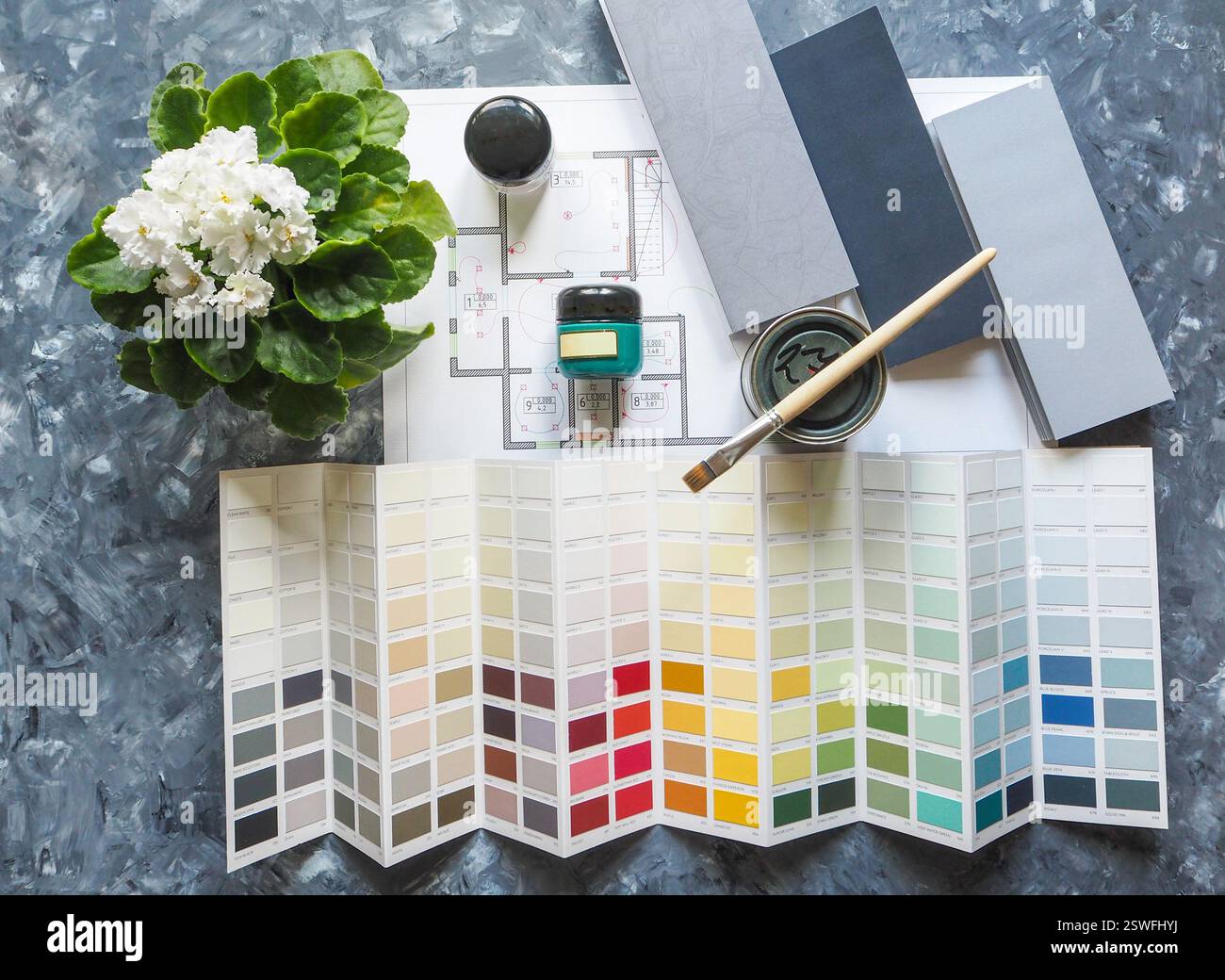 Color solutions and paint in a jar. Select a color for the job Stock ...