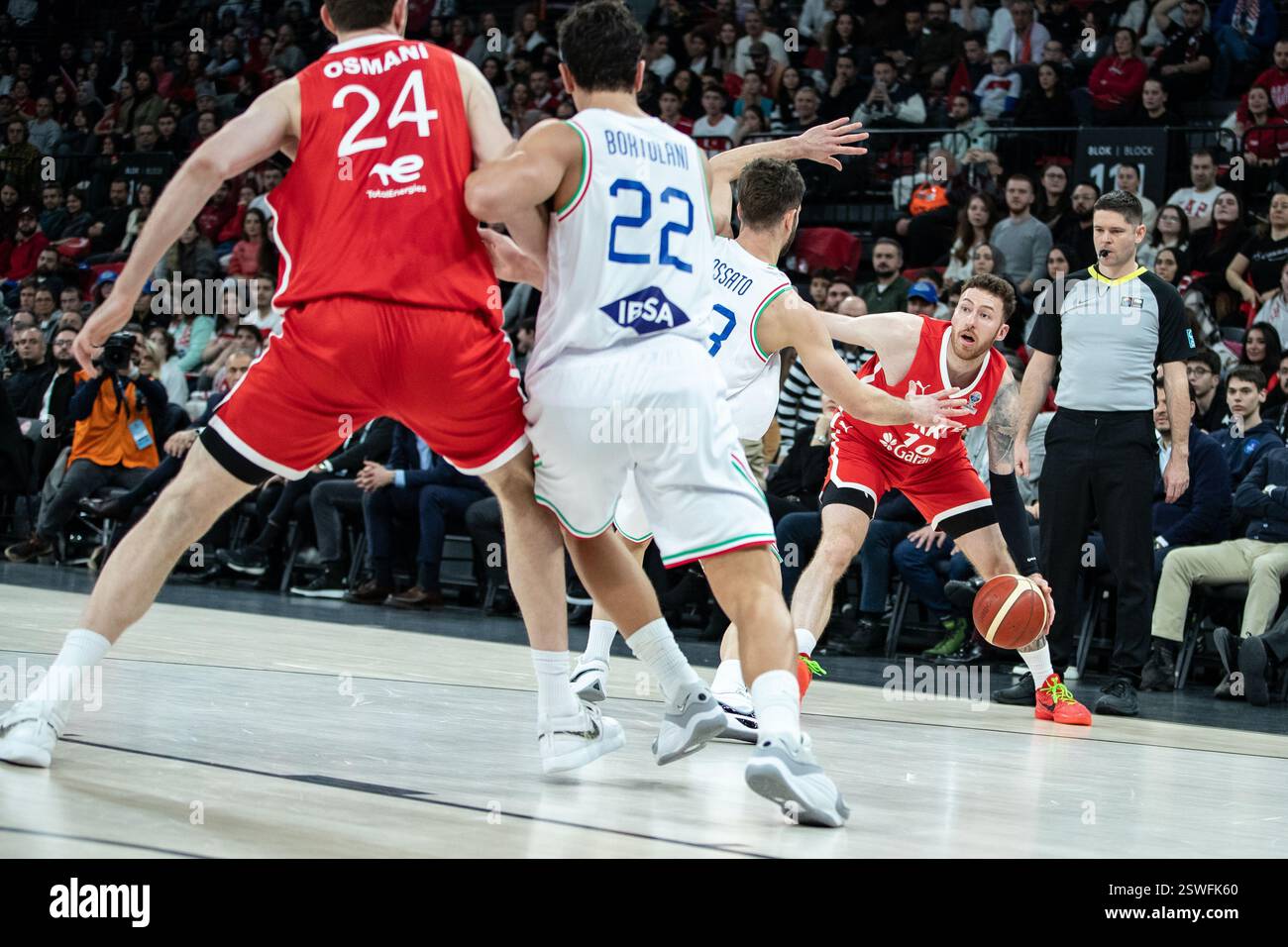Onuralp Bitim of Turkiye in action during the 2025 European Basketball ...