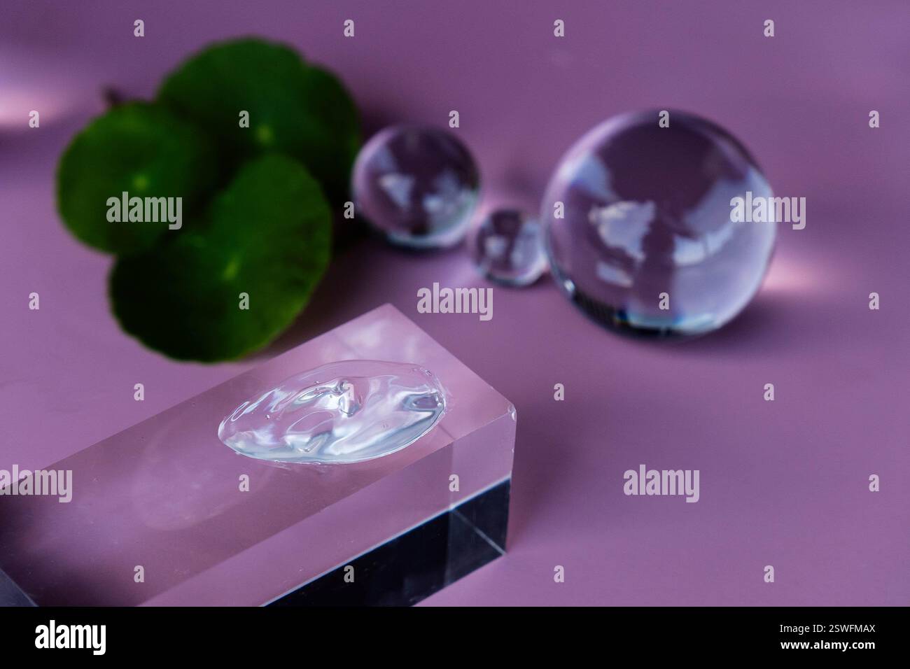 A serene spa scene featuring aloe and centella serum with elegant ...