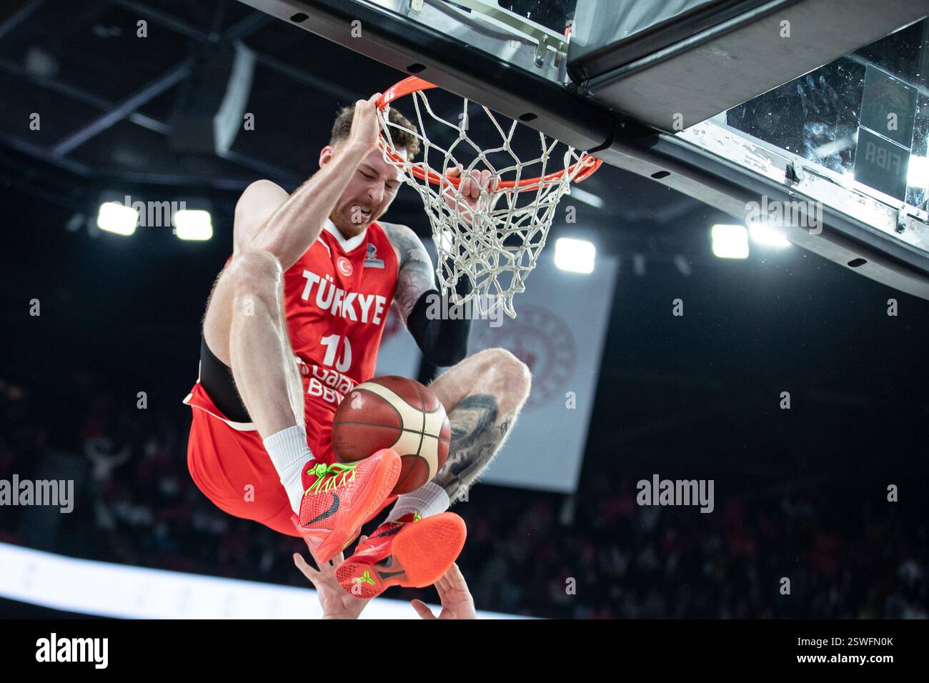 Onuralp Bitim of Turkiye in action during the 2025 European Basketball ...