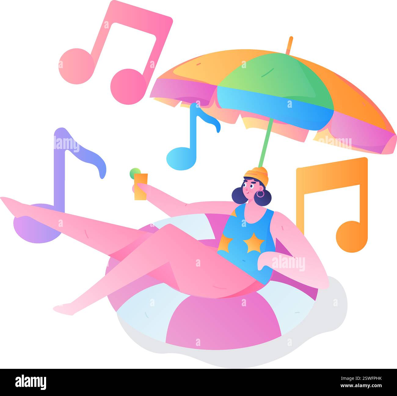 Music characters scene flat vector concept operation illustration Stock ...