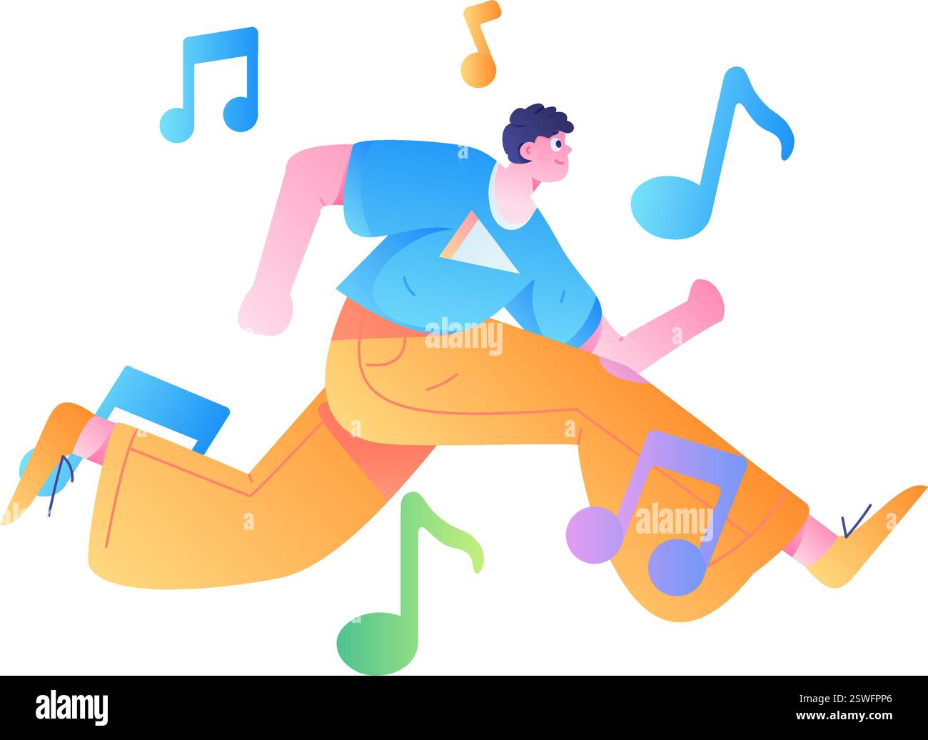 Music characters scene flat vector concept operation illustration Stock ...
